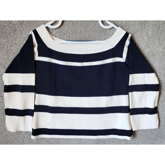 J. Crew Factory | Tops | J Crew Womens 34 Sleeve Boat Neck Knit Cropped ...